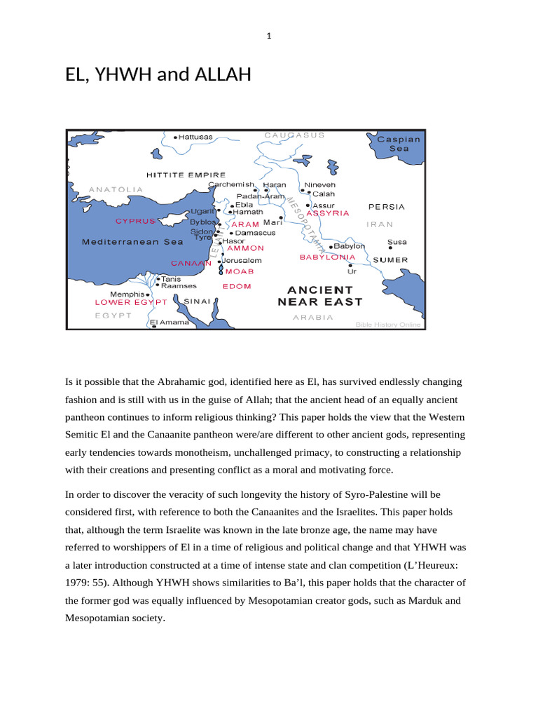 EL_YHWH_ALLAH | PDF | Canaan | Jesus