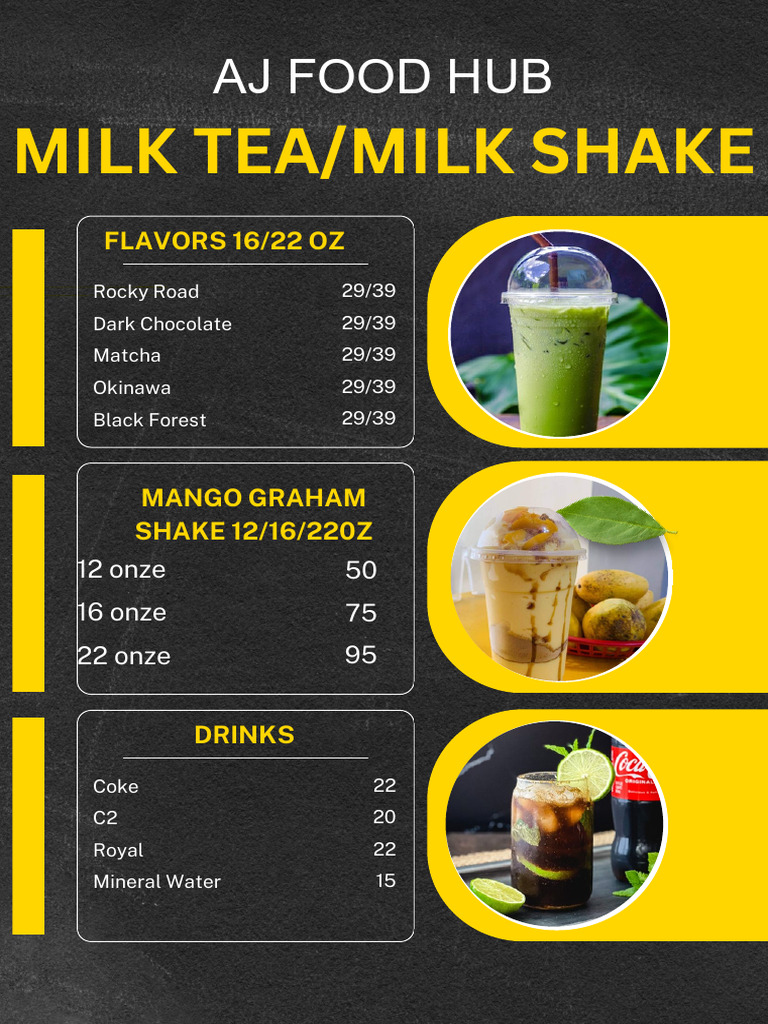 Yellow and Black Restaurant Food Menu (1) | PDF