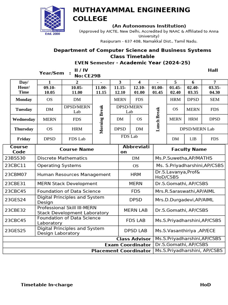 CSBS TT - EVEN - 2023-2024 Final | PDF | Science | Computing
