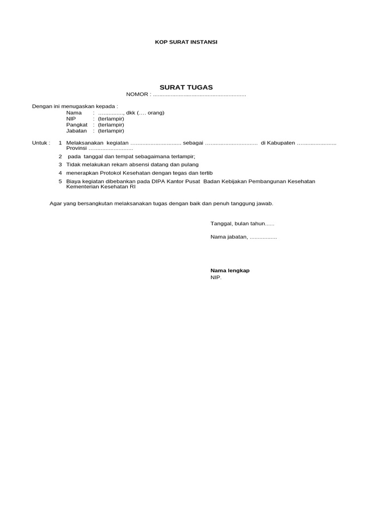 Format Surat Tugas | PDF