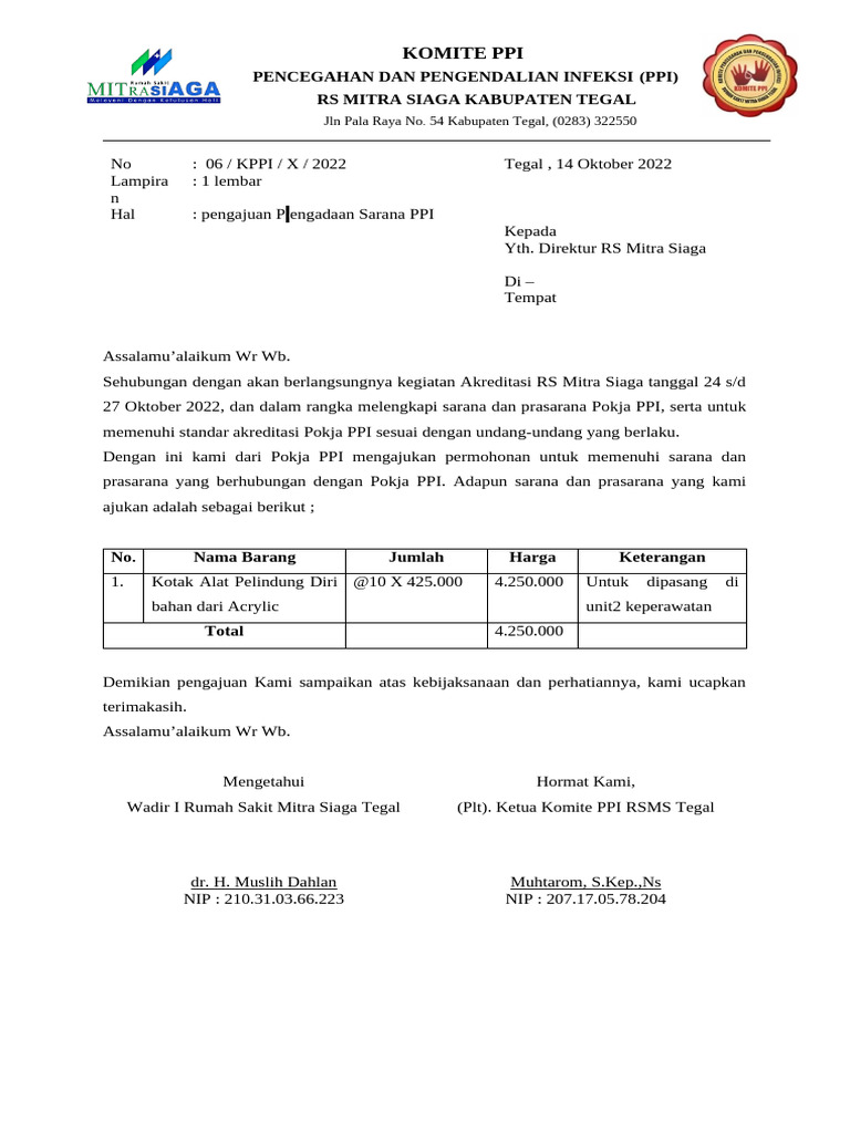 Pengajuan Sarpras Apd | PDF