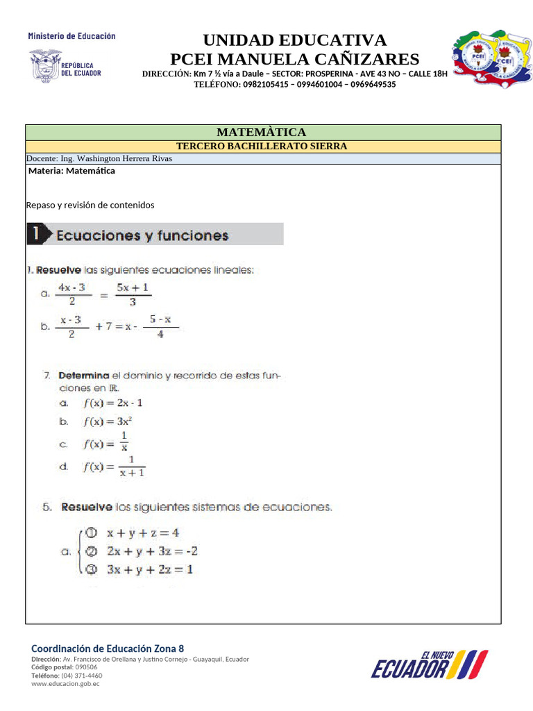 Ficha de Matematica 3rosierra | PDF