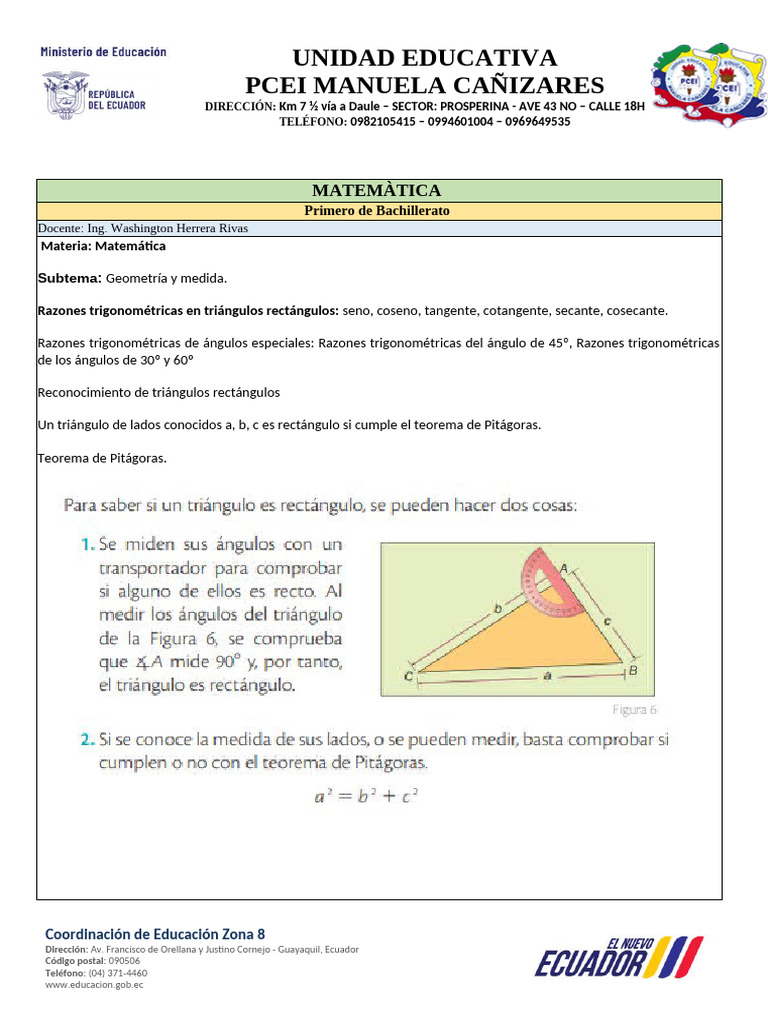 Ficha de Matematica 1ro C - S Semana 08 - 12 | PDF | Trigonometría ...
