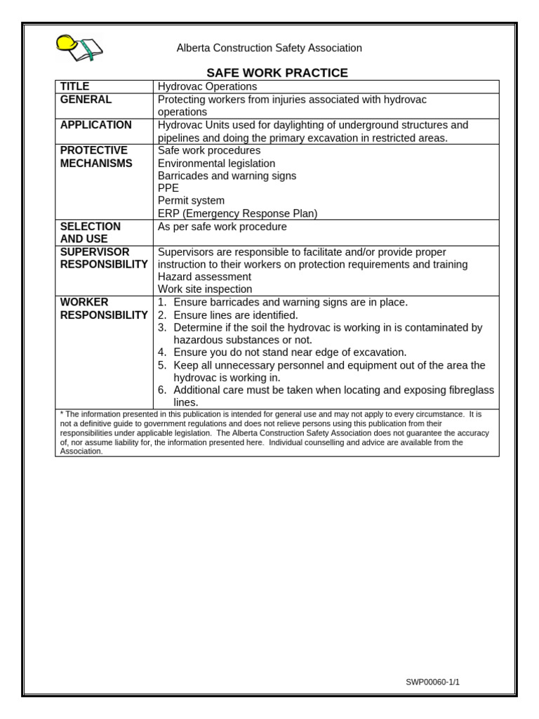 Hydrovac Operations Safety Guidelines | PDF