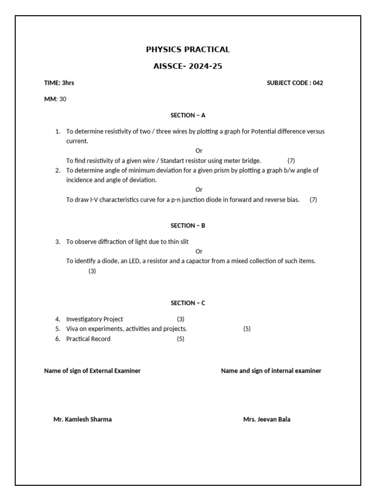 Physics Practical | PDF