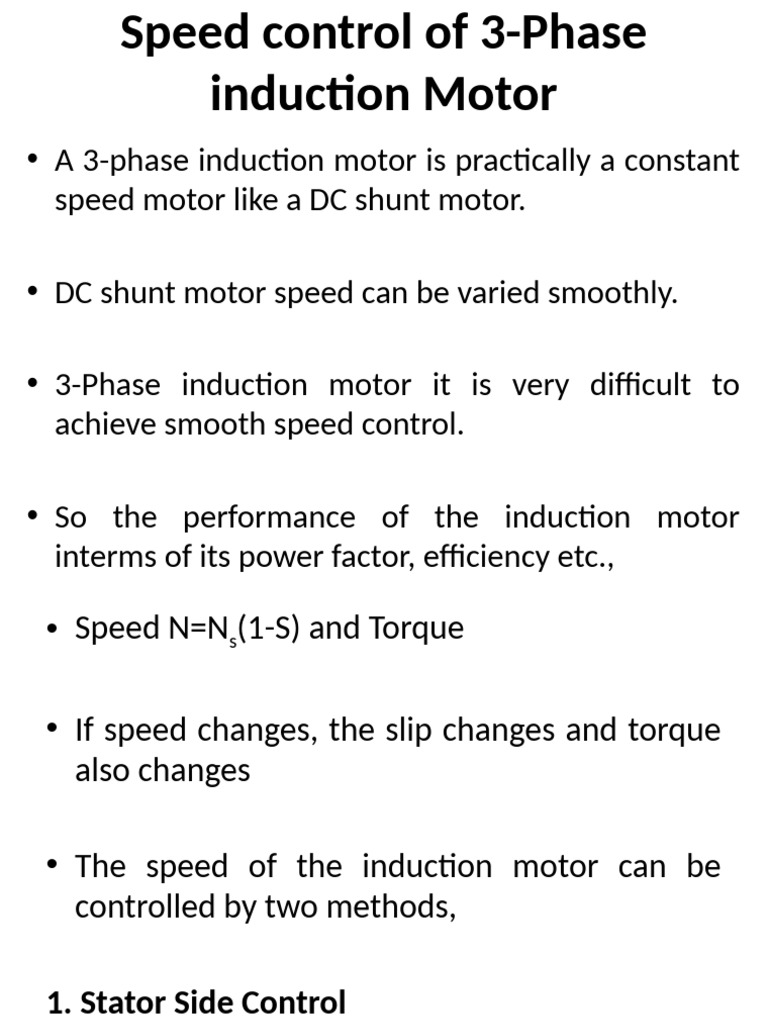 Unit-4 Speed Control of Induction Motor | PDF | Electric Motor ...
