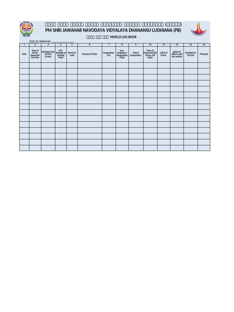 Vehical Log | PDF