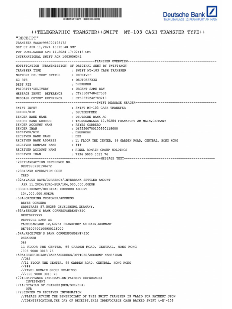 MT103_DBS HK_104M | PDF