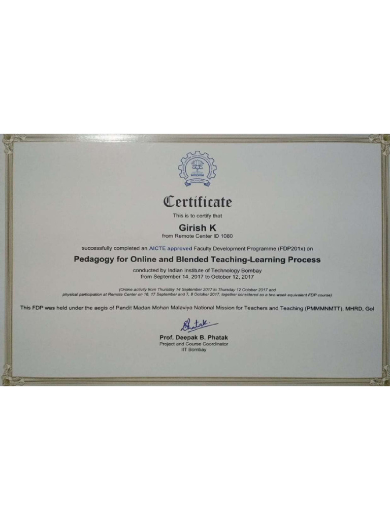 FDP IIT Bomay | PDF