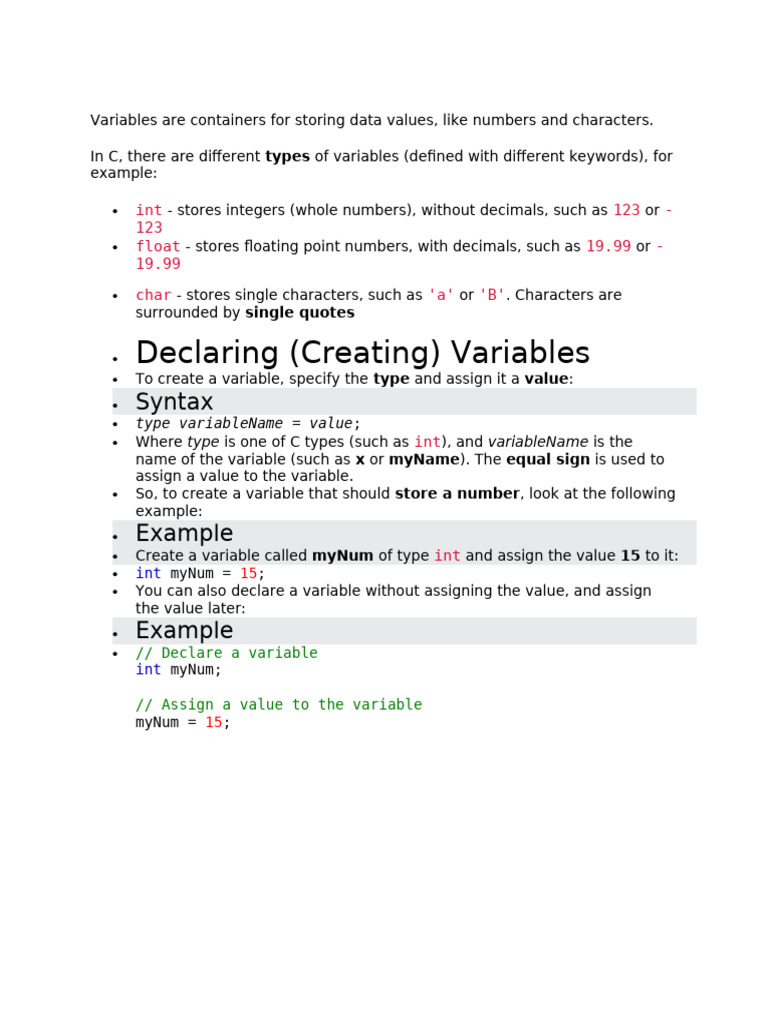 VARIABLES | PDF