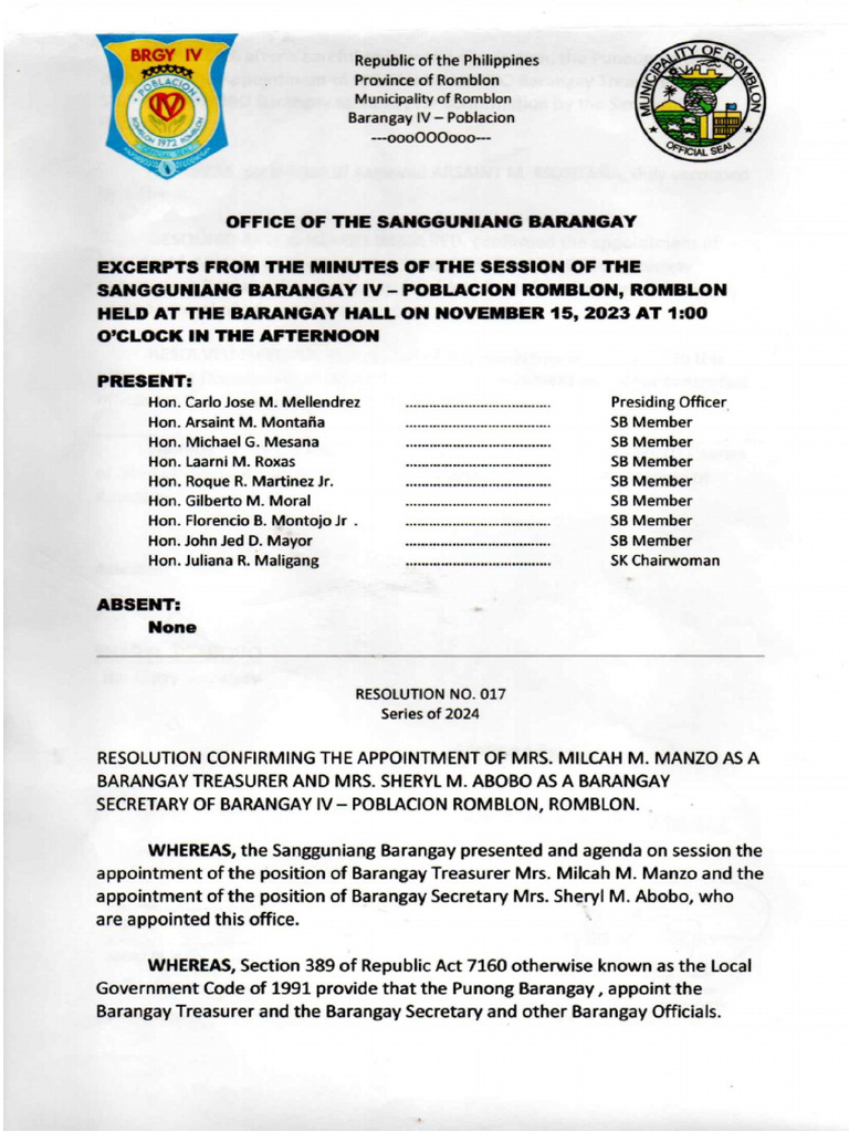 Resolution Treas and Sec | PDF