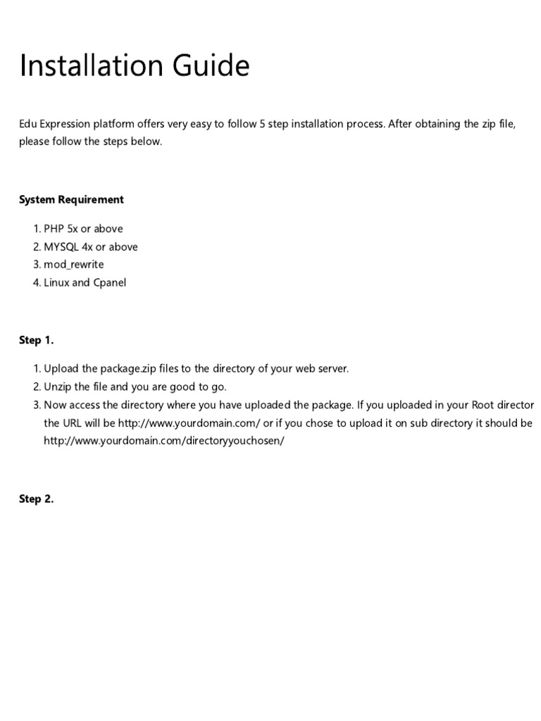Installation Guide - Edu Expression Tutorials | PDF