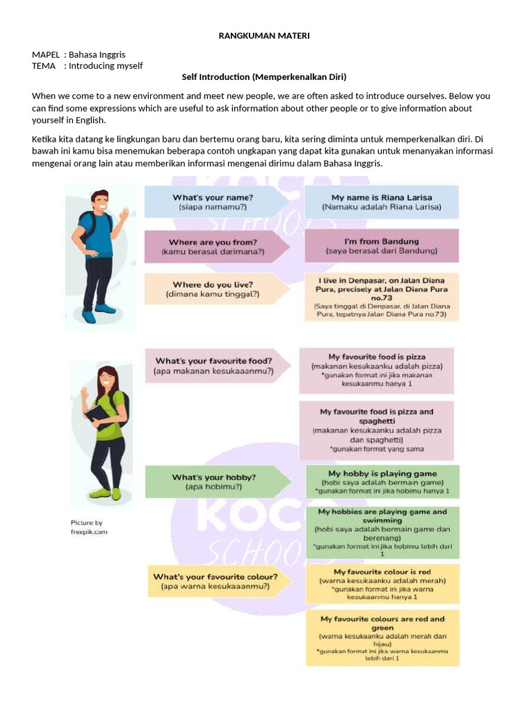 Materi Bahasa Inggris Self Introduction | PDF