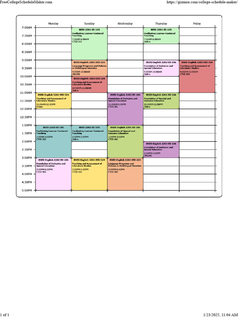 SCHEDULE | PDF