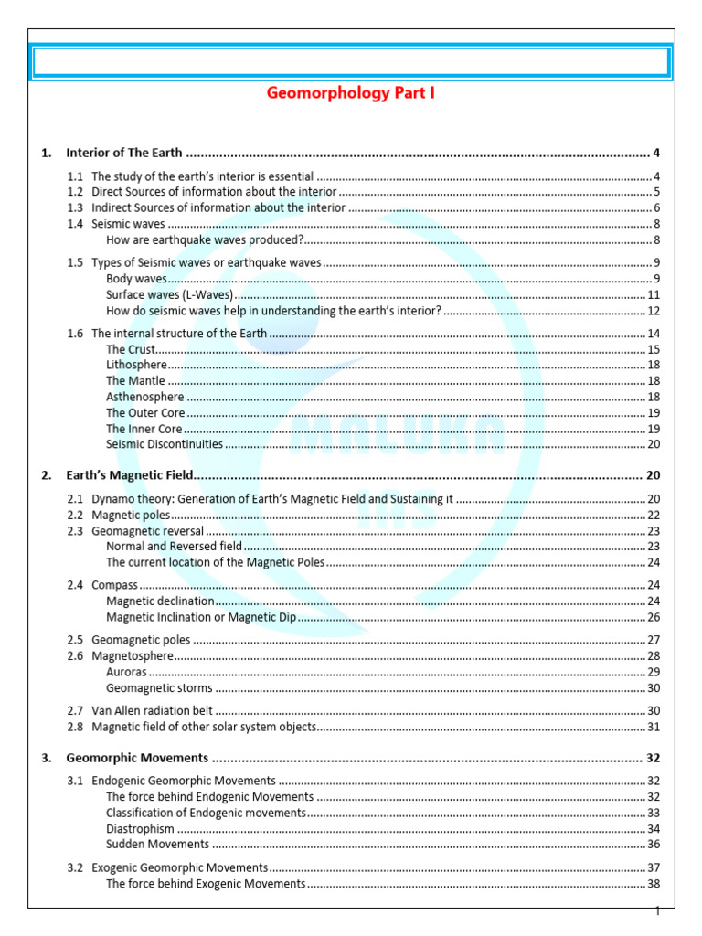 Geomorphology: Earth's Structure & Dynamics | PDF | Earth Sciences ...