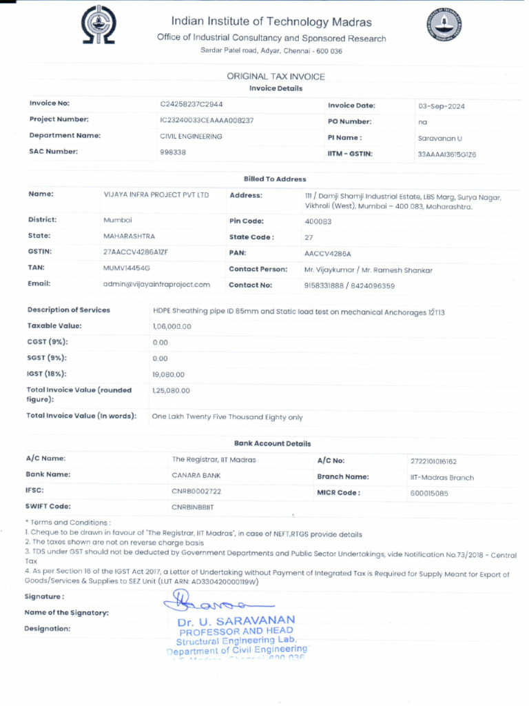 12-09-2024 Lab Vijaya Infra Projects PVT LTD HDPE - C24258237C2944 ...