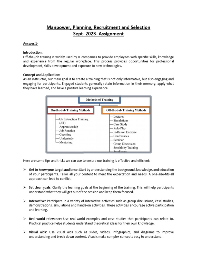 Manpower Planning Recruitment and Selection - Assignment - Sept 23 | PDF | Performance Appraisal ...