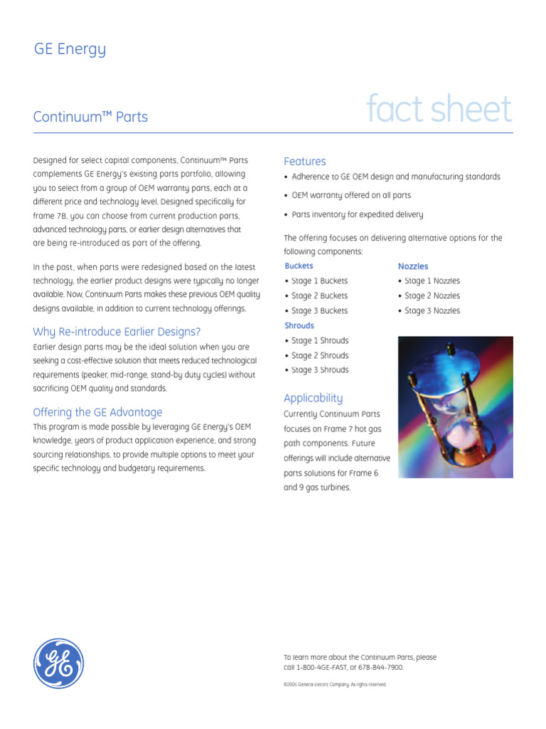 Continuum Parts Fact Sheet | PDF