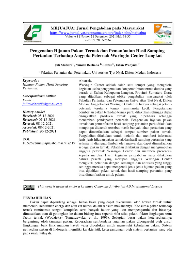 Pengenalan Pengenalan Hijauan Pakan Tern 868bbe73 | PDF