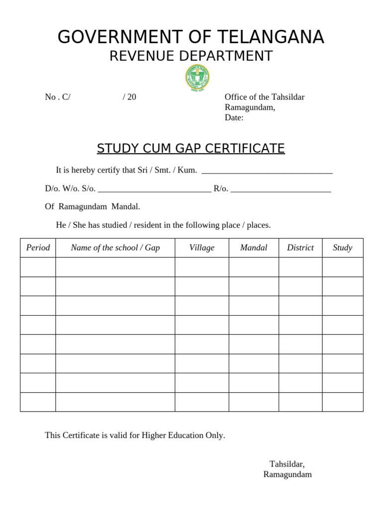 Gap Certificate | PDF