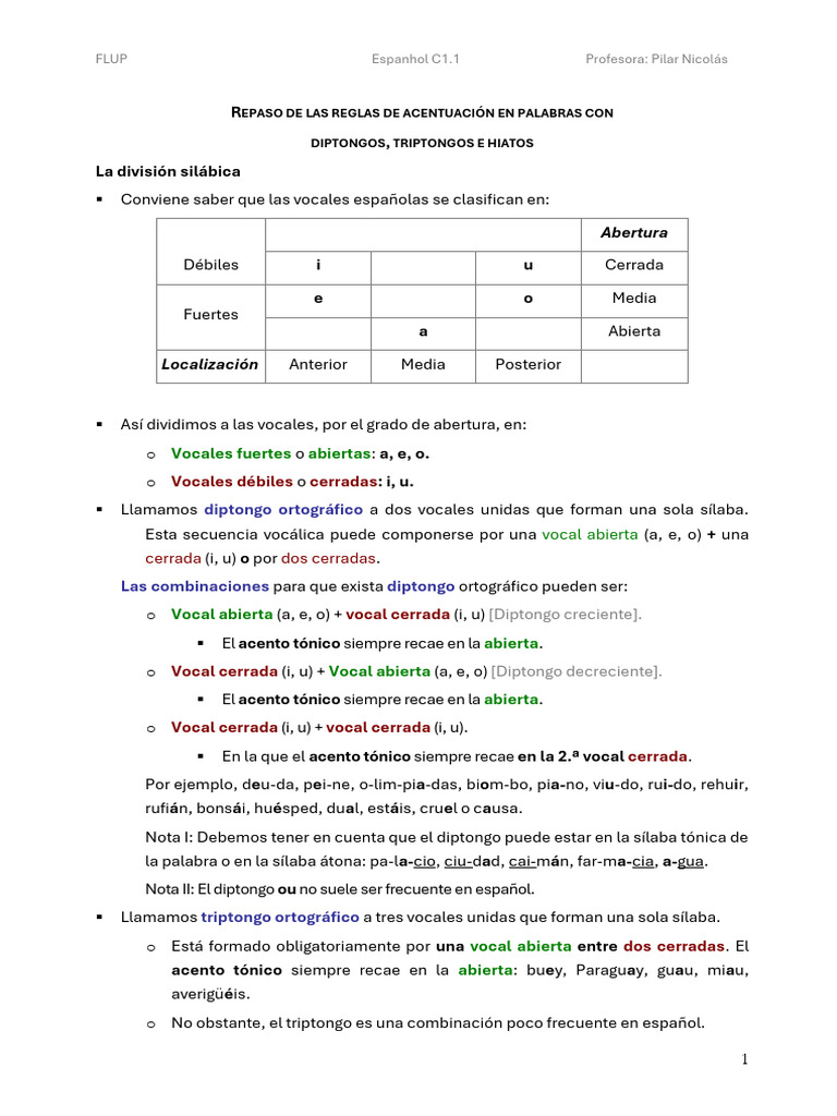EC1.1_2_Reglas de acentuación diptongos e hiatos | PDF | Lingüística ...