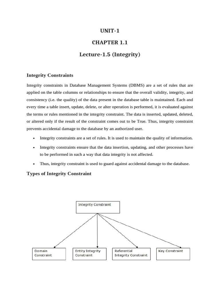 DBMS Integrity Constraints Guide | PDF | Relational Database | Databases