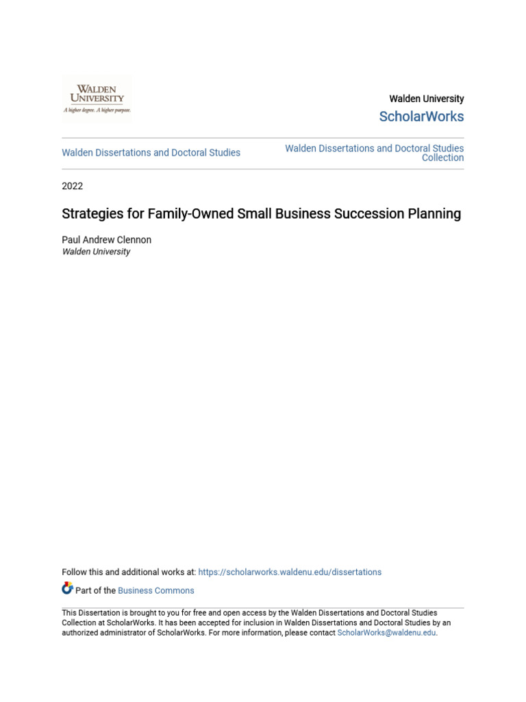 Strategies for Family-Owned Small Business Succession Planning | PDF | Quantitative Research ...