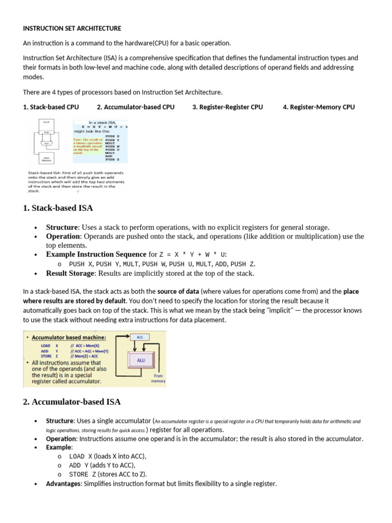 Instruction Set Architecture Pdf Central Processing Unit