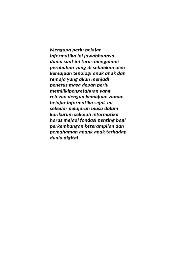 Mengapa Perlu Belajar Informatika Ini Jawabbannya Dunia Saat Ini Terus ...