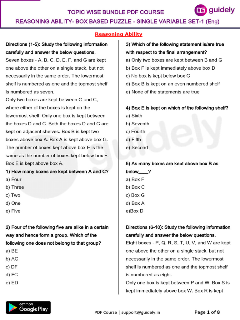 All Types of Puzzle (Pre) | PDF