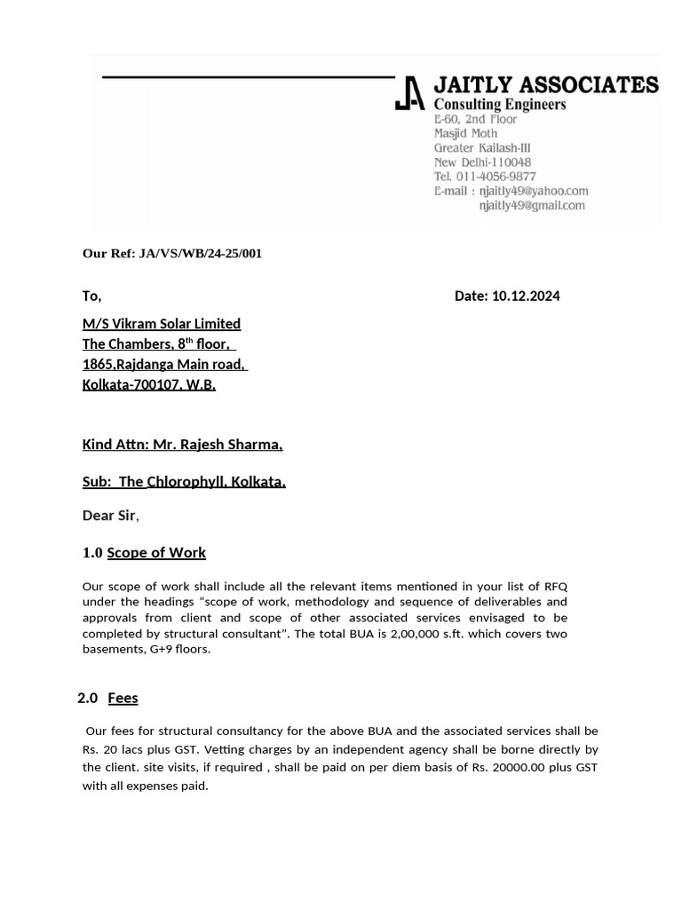 2024-09-16-Quotation For Structural Consultancy Services For (J. Sagar ...