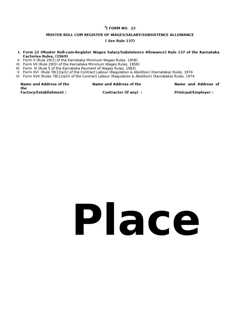 Form No. 22 | PDF | Salary | Employment