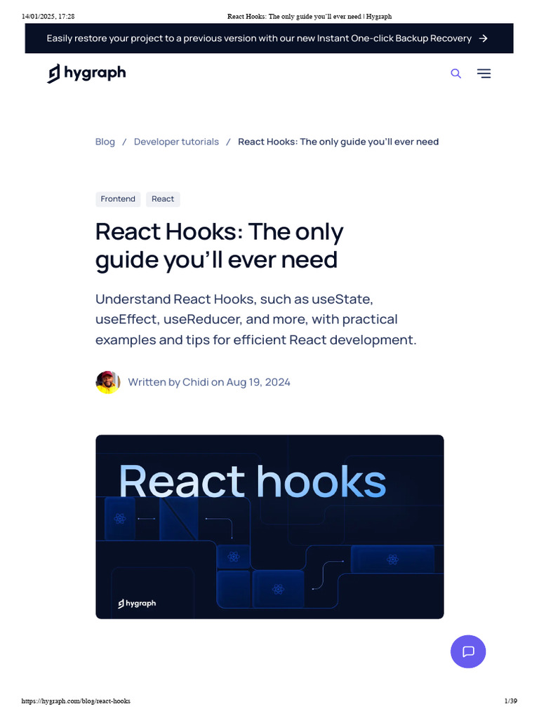 React Hooks - The Only Guide You'll Ever Need - Hygraph | PDF | Systems Architecture | Computer ...