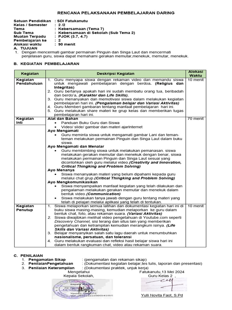 Tema 7 Pembelajaran 2 Pjok | PDF