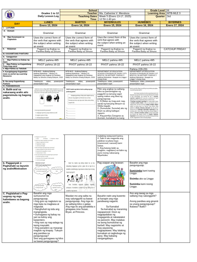 Dll-Mtbmle3-Q3-Week 5 | PDF