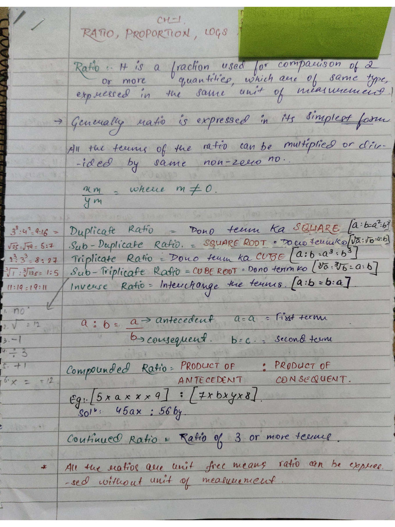 MATHS NOTES | PDF