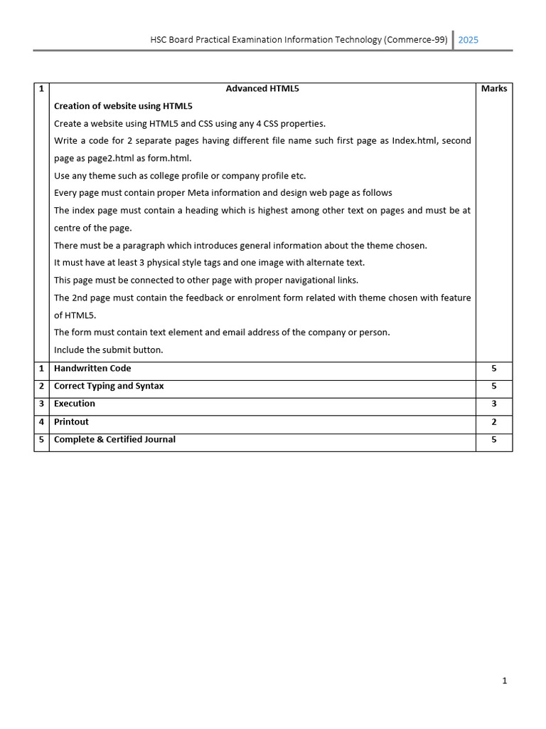 12 IT Commerce Practical Slips 2025 | PDF | Html Element | Computing