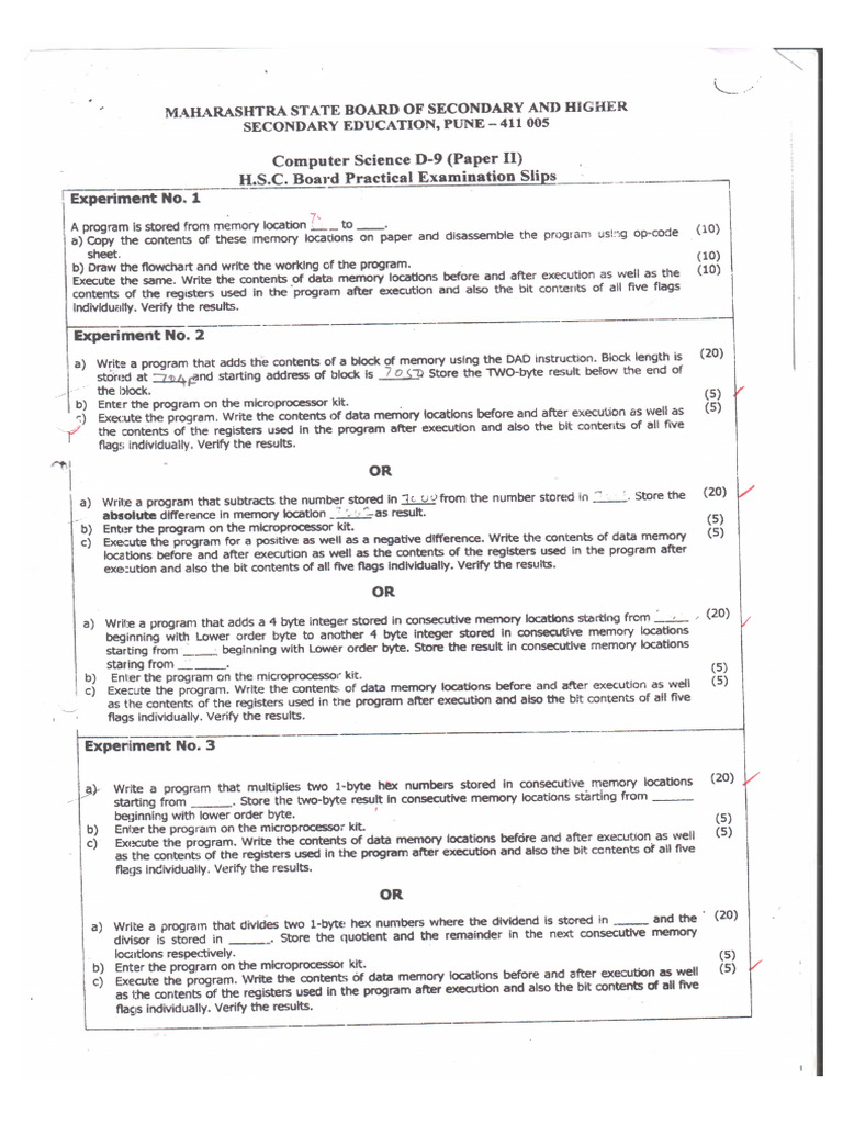 CS-II (D94) Practical Slips | PDF