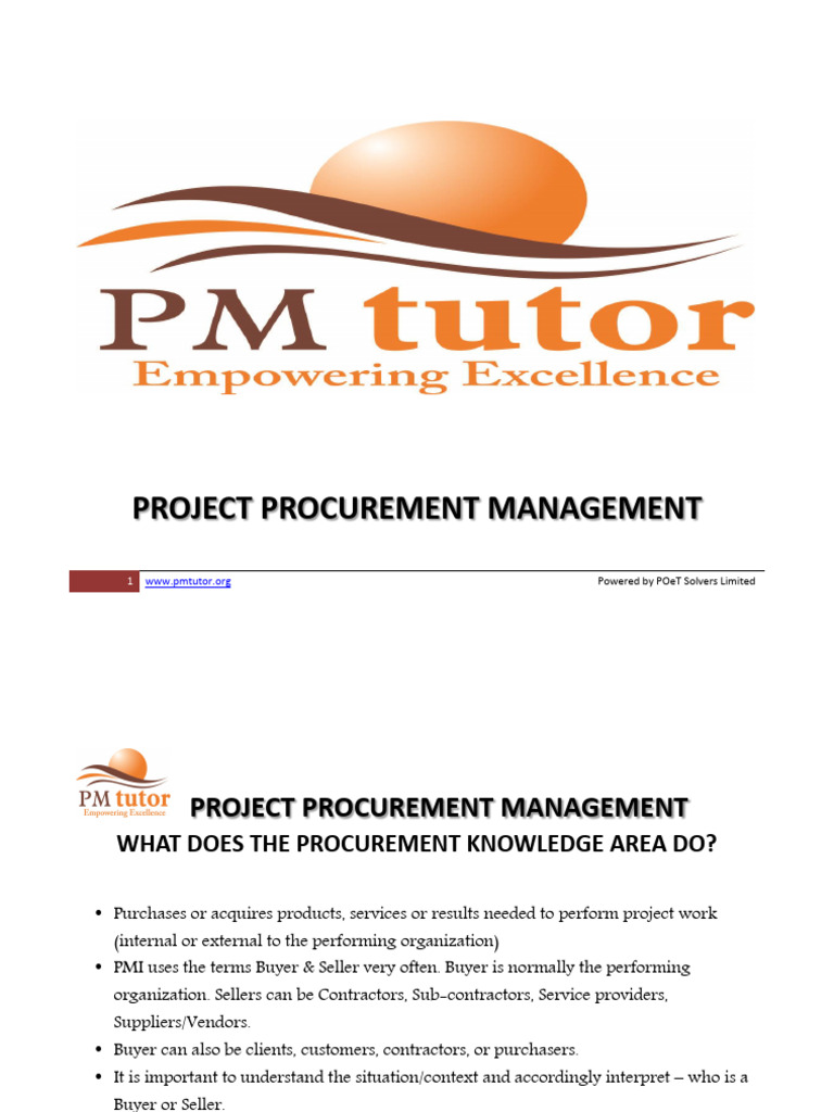 Project Procurement Management | PDF | Procurement | Request For Proposal