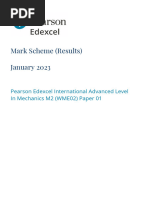 Edexcel IAL Mechanics M1 Mark Scheme | PDF | Physics