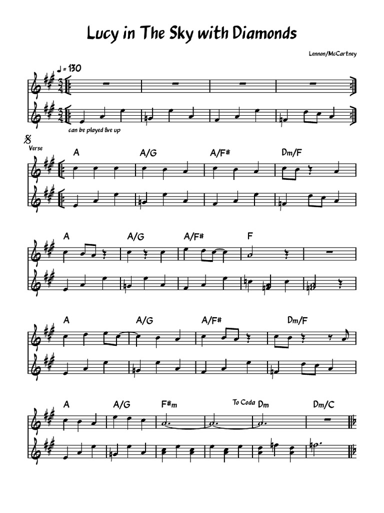 Lucy in The Sky With Diamonds | PDF | Sound Recording | Songs