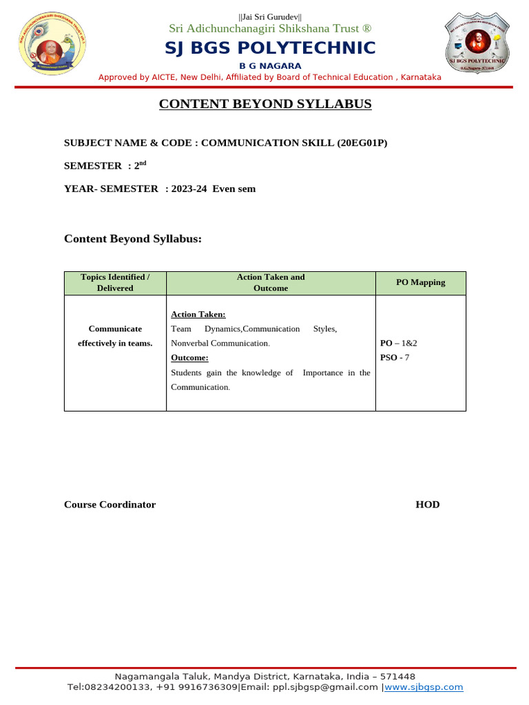 23-24 Cs Topic Beyond Syllabus C S | PDF | Cognition | Human Communication
