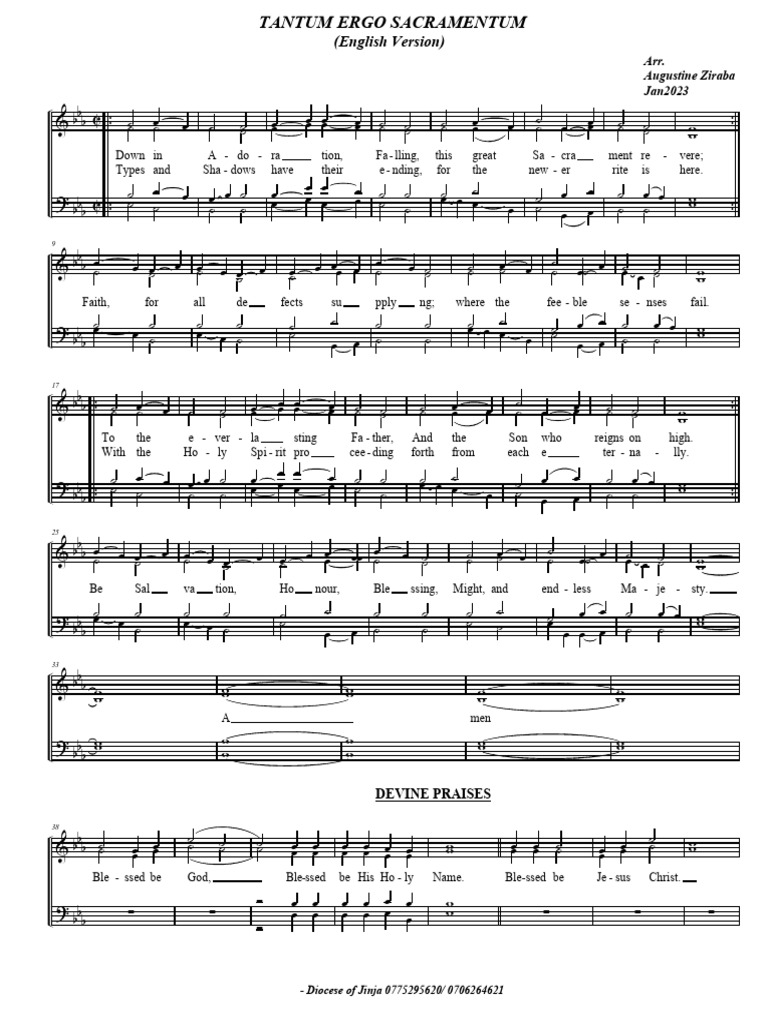 TANTUM ERGO (Transcribed To English) | PDF