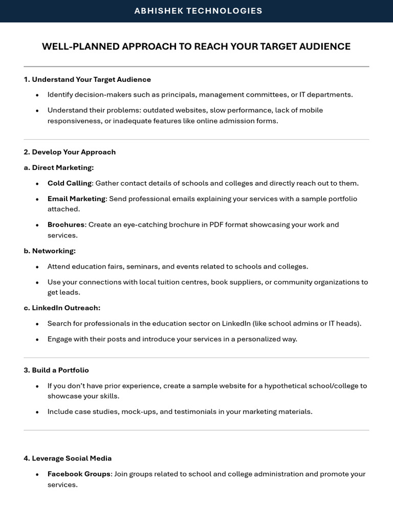 Well Planned Approach | PDF | Linked In | Promotion And Marketing ...