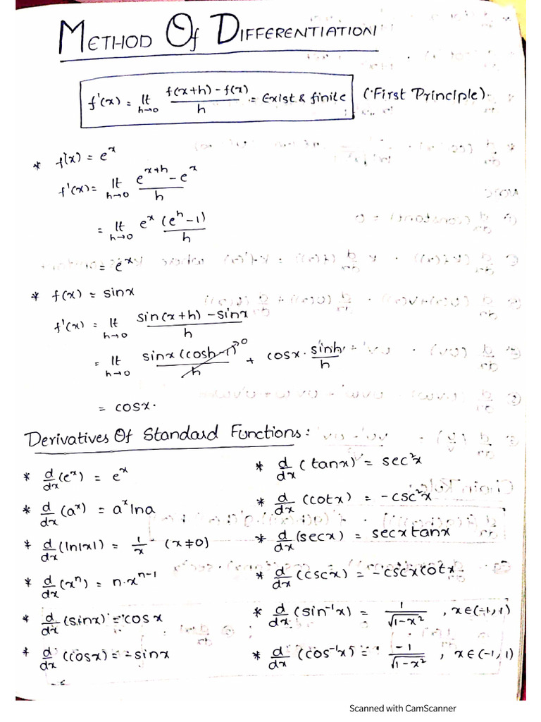 Methods of Differentiation | PDF
