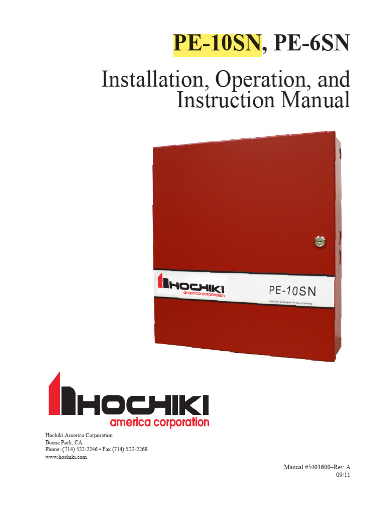 Hochiki PE-10SN Power Supply Manual | PDF | Power Supply | Computer ...
