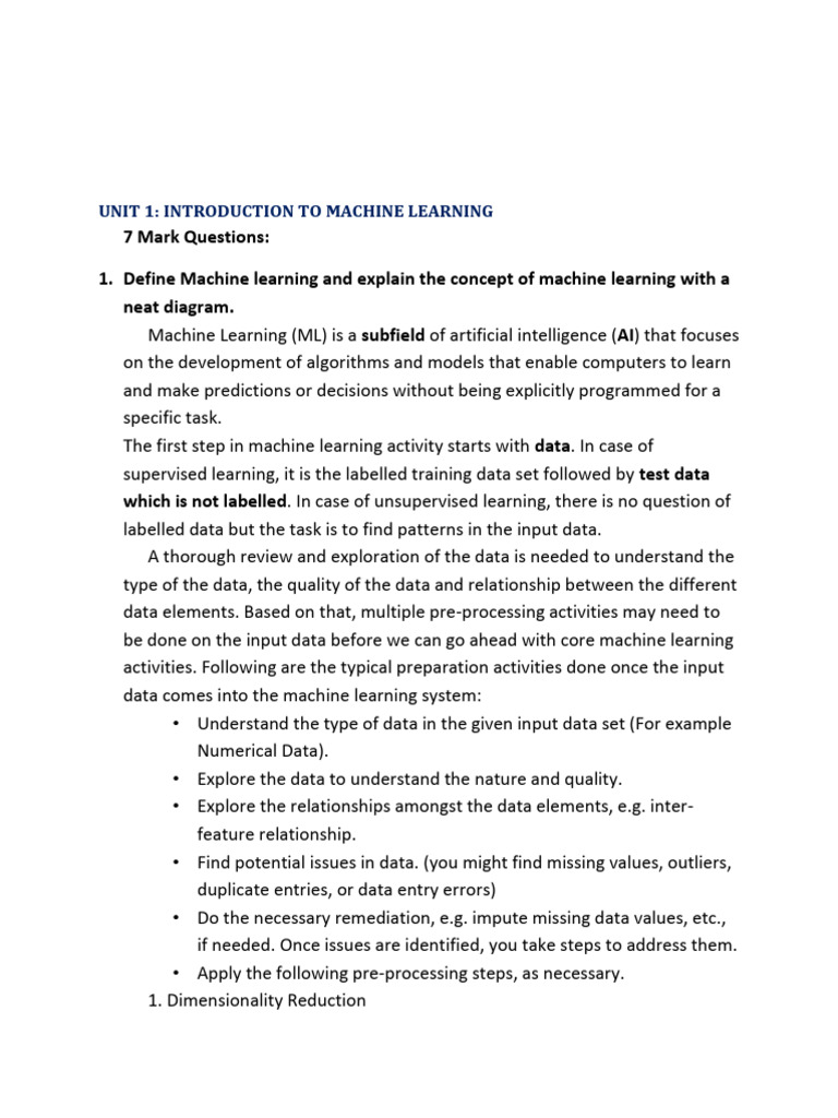 MCA - ML Question Bank Answer | PDF | Machine Learning | Statistical Classification
