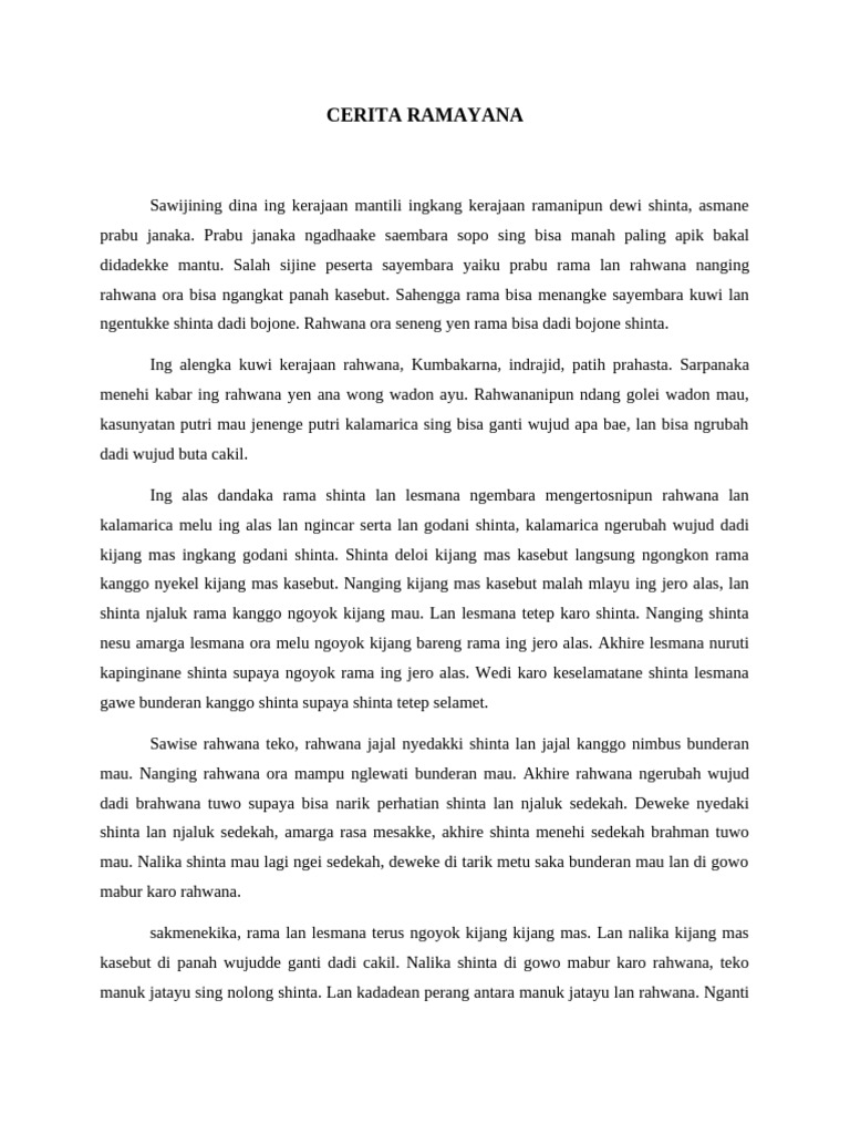 Cerita Ramayana | PDF