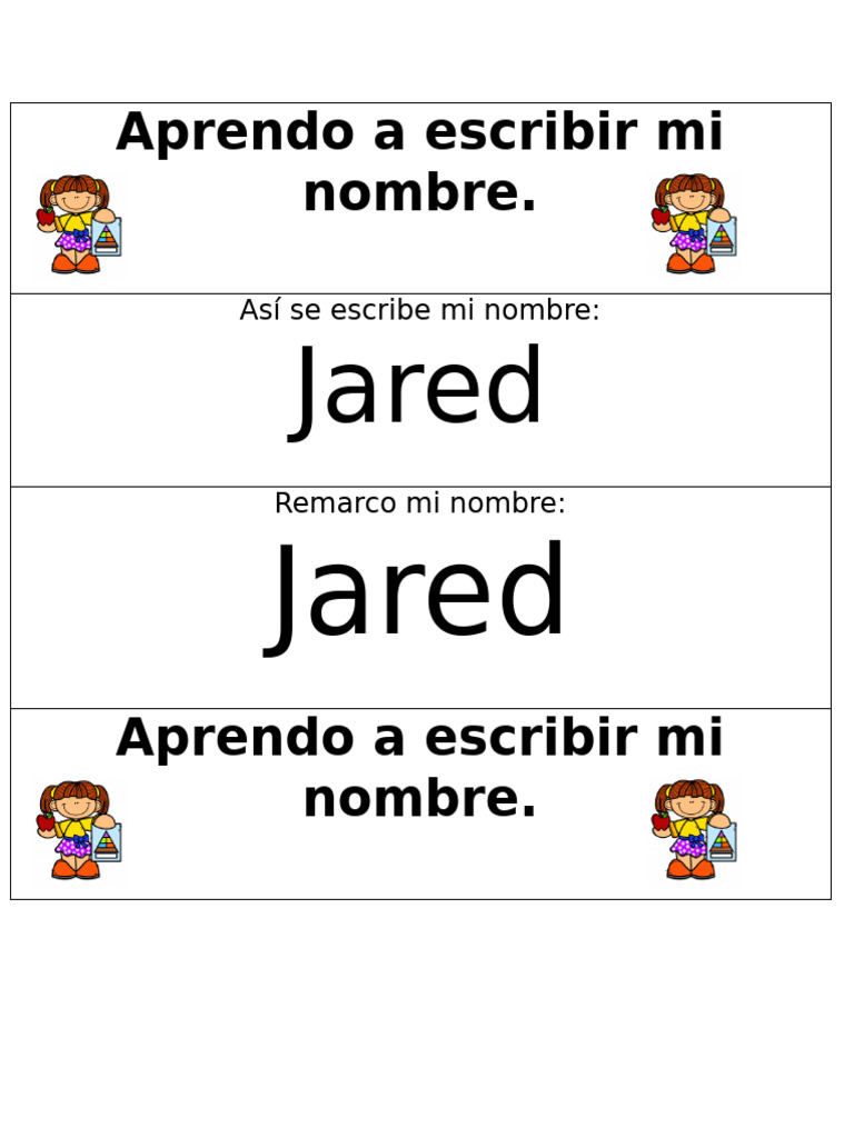 Aprendo A Escribir Mi Nombre 1A | PDF