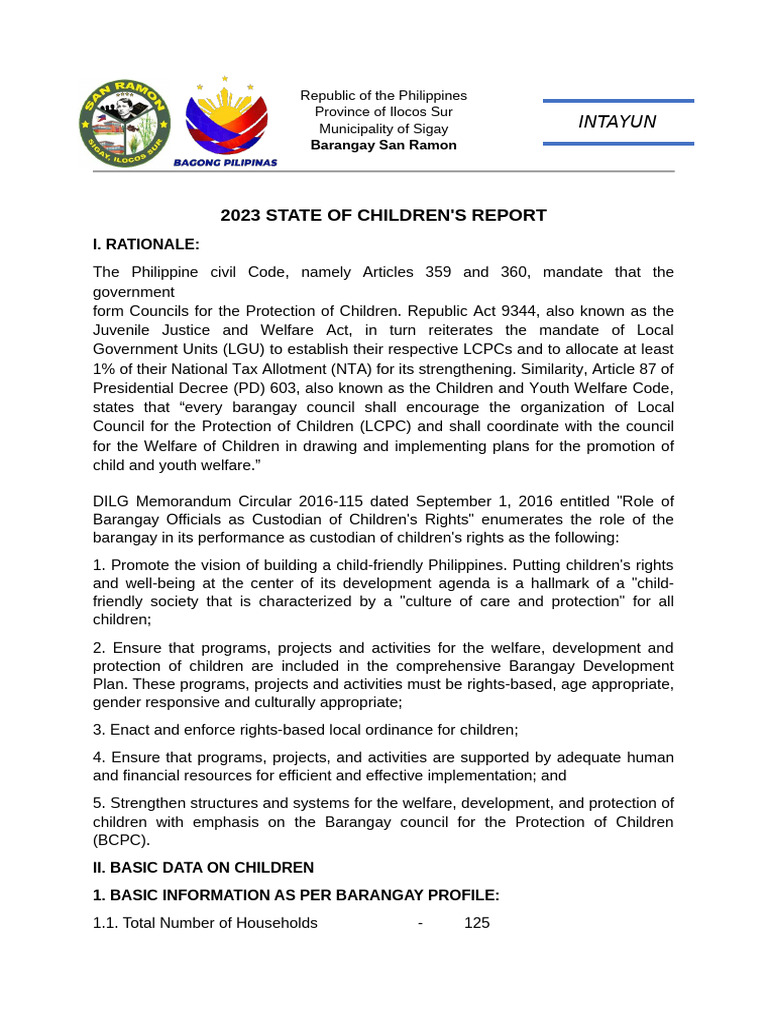 2023 STATE OF CHILDREN REPORT_MABILEG | PDF | Vaccination | Public Health